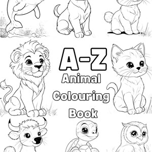 A-Z Animal Colouring Book - Etsy