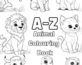 Alphabet A-Z Animal Colouring Book for Children/home Education/early ...