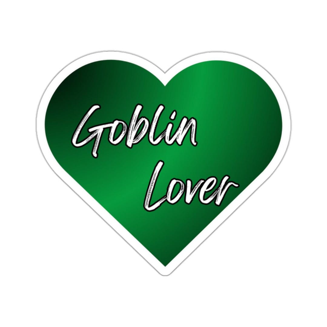 Goblin Lover Kiss-cut Stickers - Cute Green Heart Design, Fantasy ...