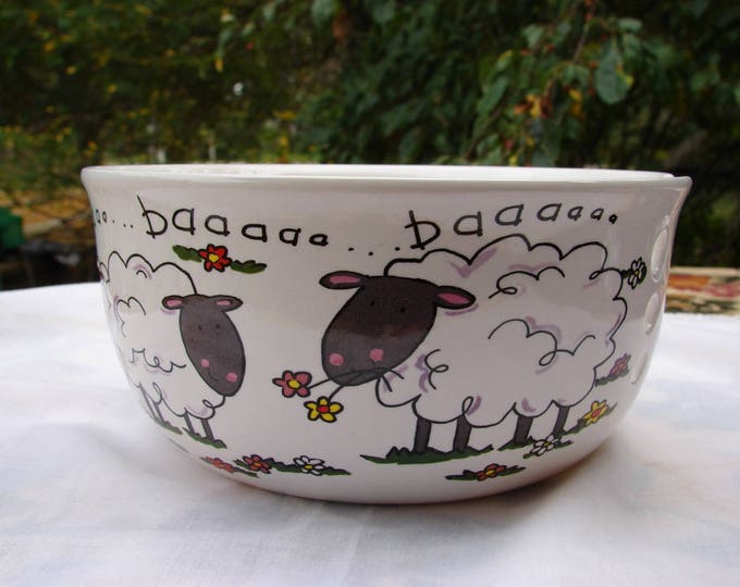 Happy Sheep Large Ceramic Yarn Bowl / Yarn Holder - Etsy