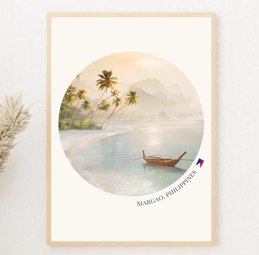 Siargao Wall Art - Philippine Poster - Minimalist Print, Japandi Wabi ...