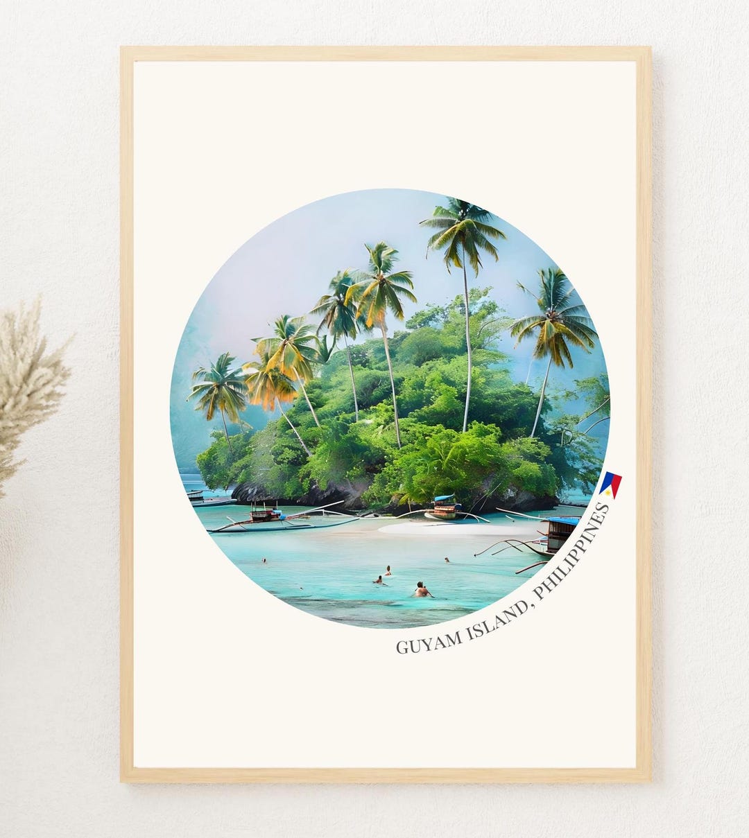 Guyam Island Siargao Wall Art - Philippine Poster - Minimalist Print ...