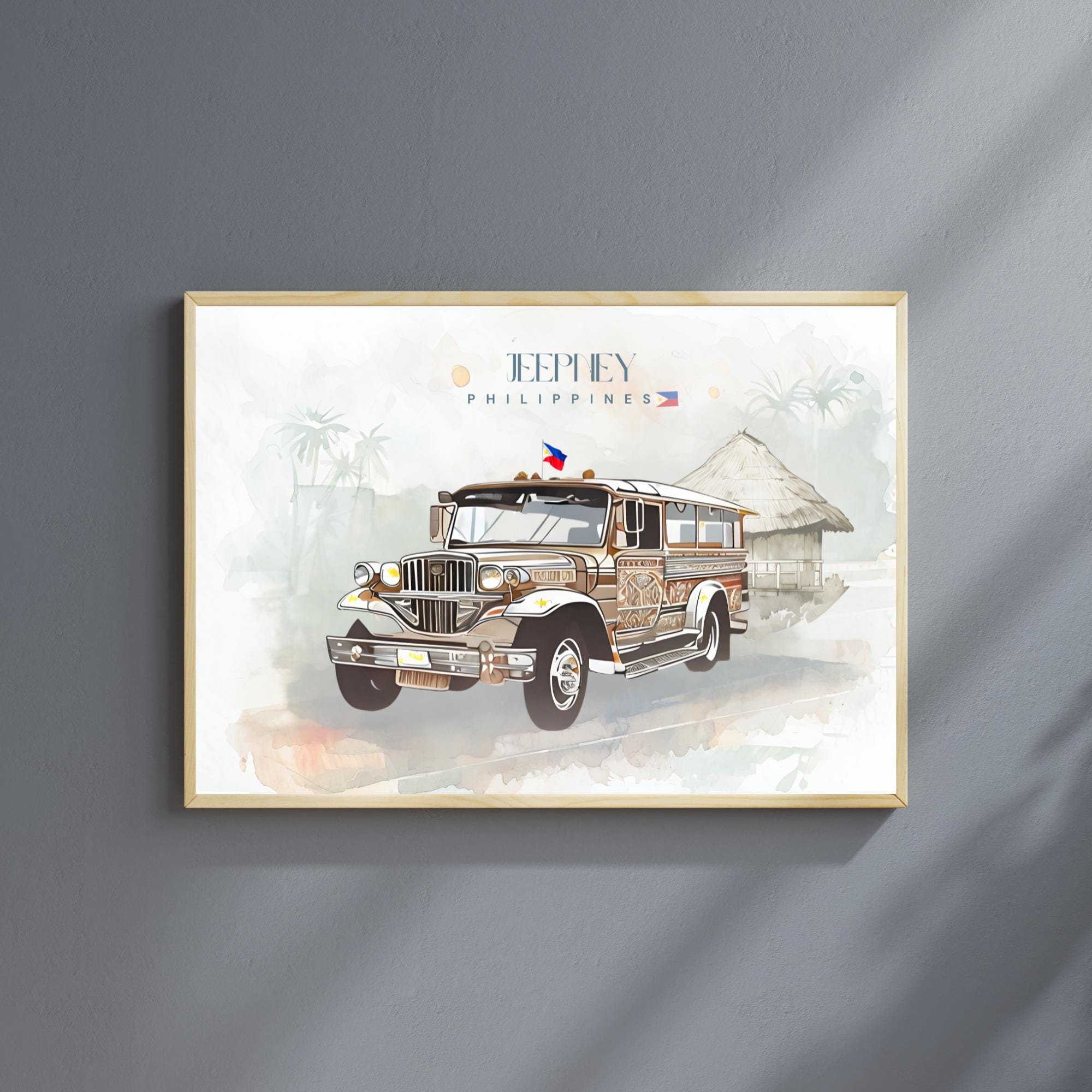 Filipino Jeepney Art Print – Minimalist Philippine Decor (digital ...