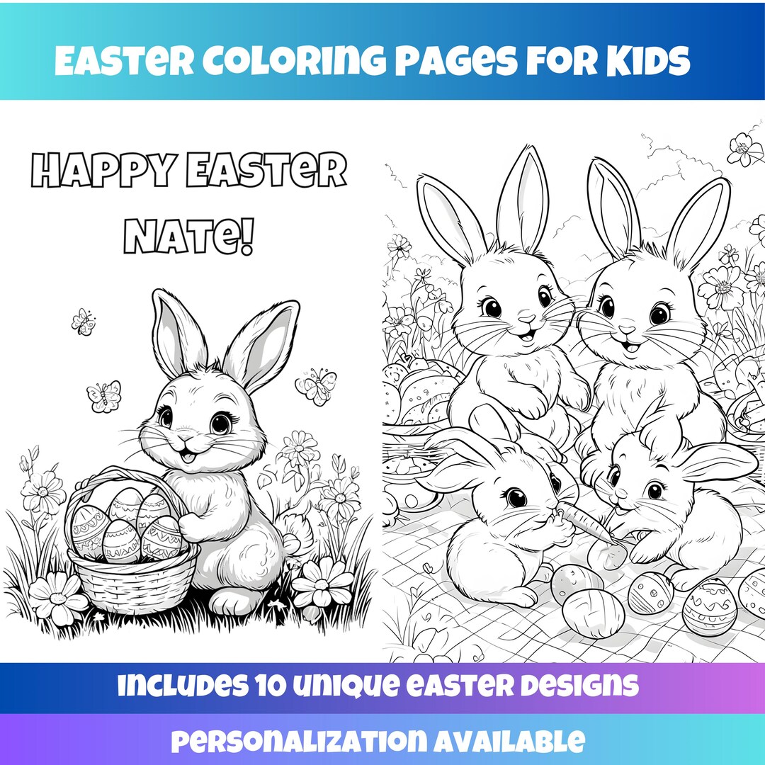 Personalized Easter Coloring Pages for Kids – Fun Printable Activities ...