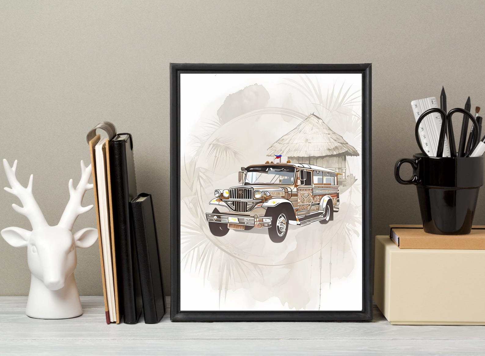 Jeepney Wall Art - Iconic Filipino Jeep Printable Art - Modern ...