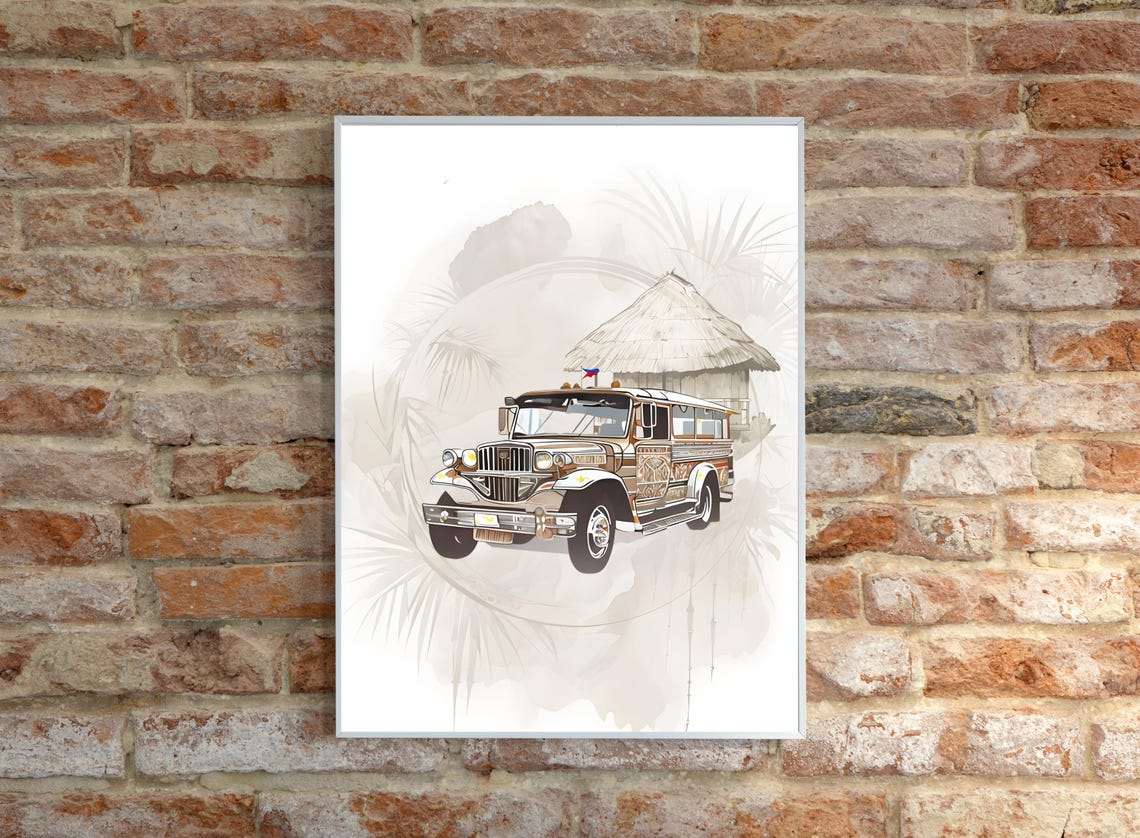 Jeepney Wall Art - Iconic Filipino Jeep Printable Art - Modern ...