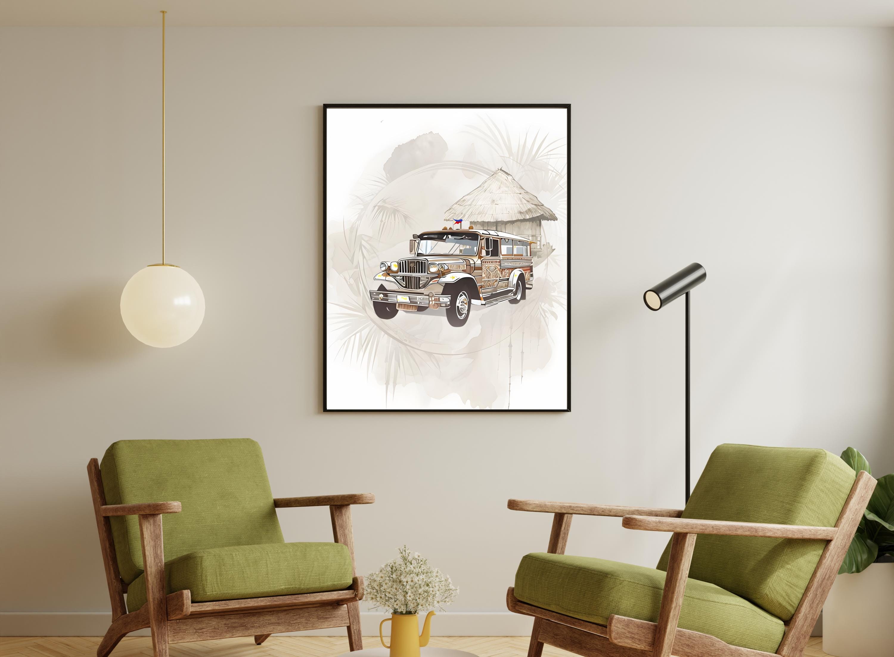 Jeepney Wall Art - Iconic Filipino Jeep Printable Art - Modern ...