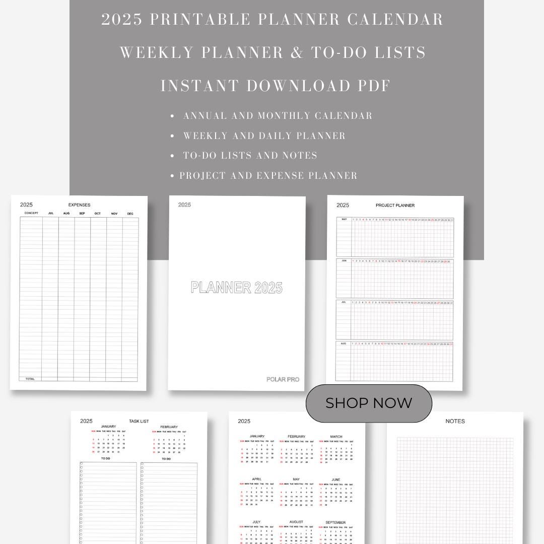 Printable All in One Polar Planner 2025 - Etsy