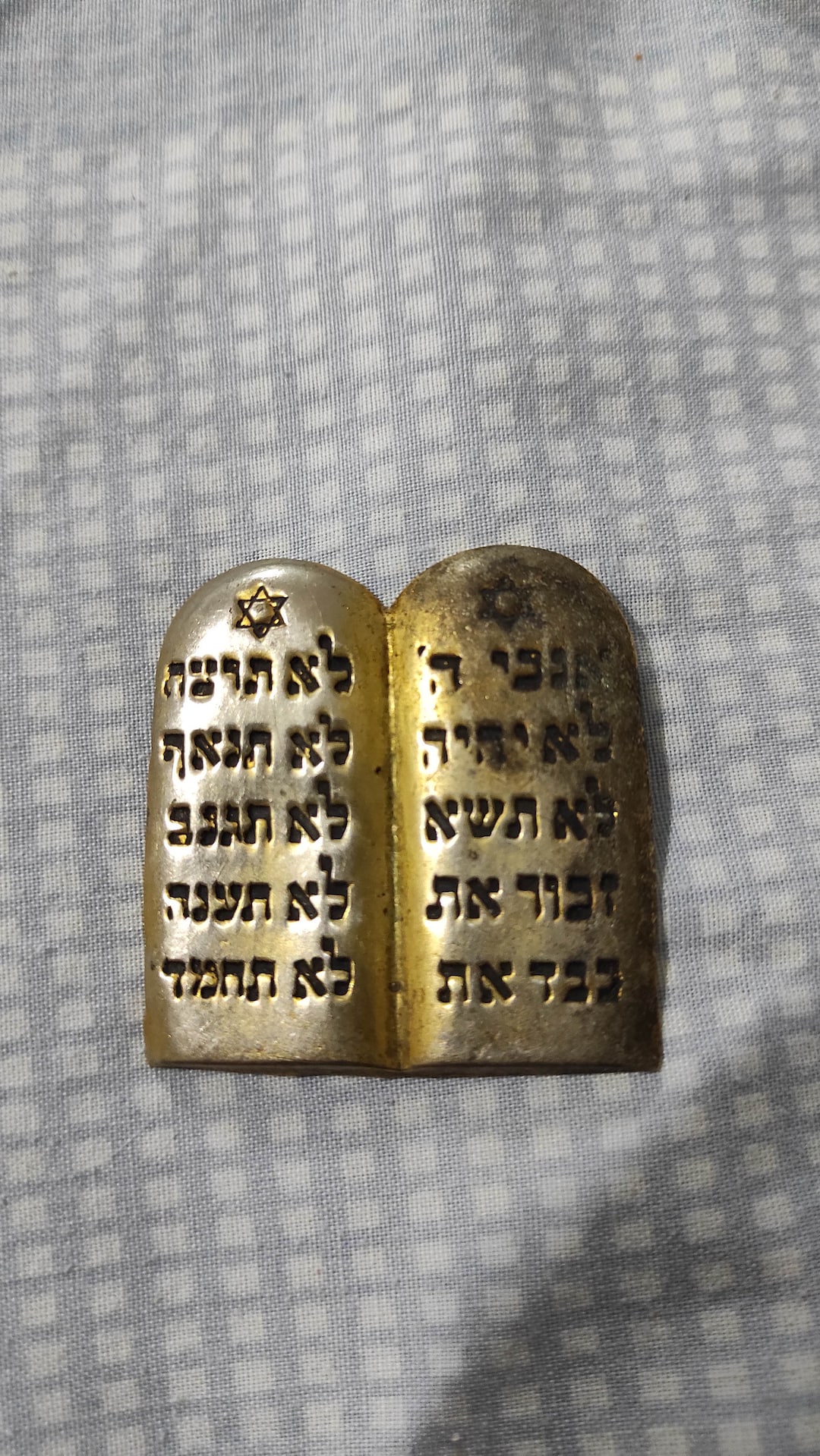 Vintage Judaica Miniature Tas Gold Color Amulet Blessing Jerusalem ...