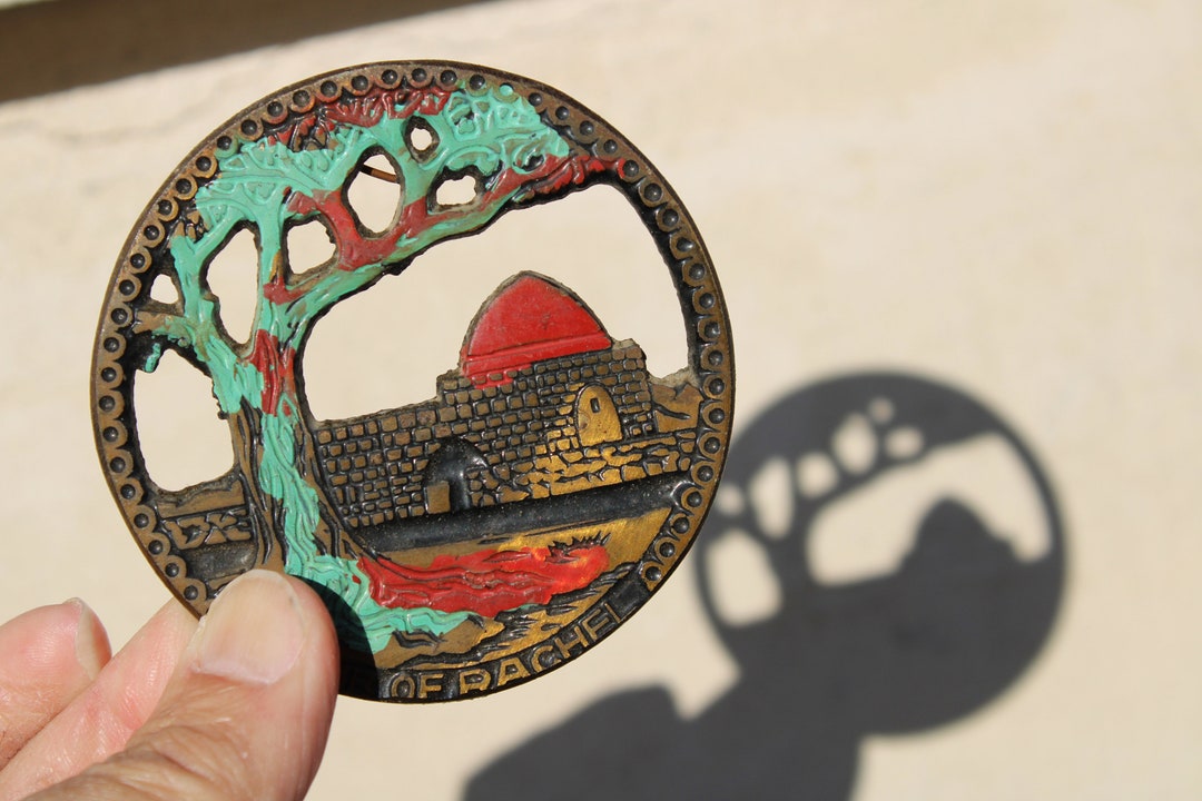Vintage Israel Judaica Rhachel Tomb Hanging Wall Plaque Israel Copper ...