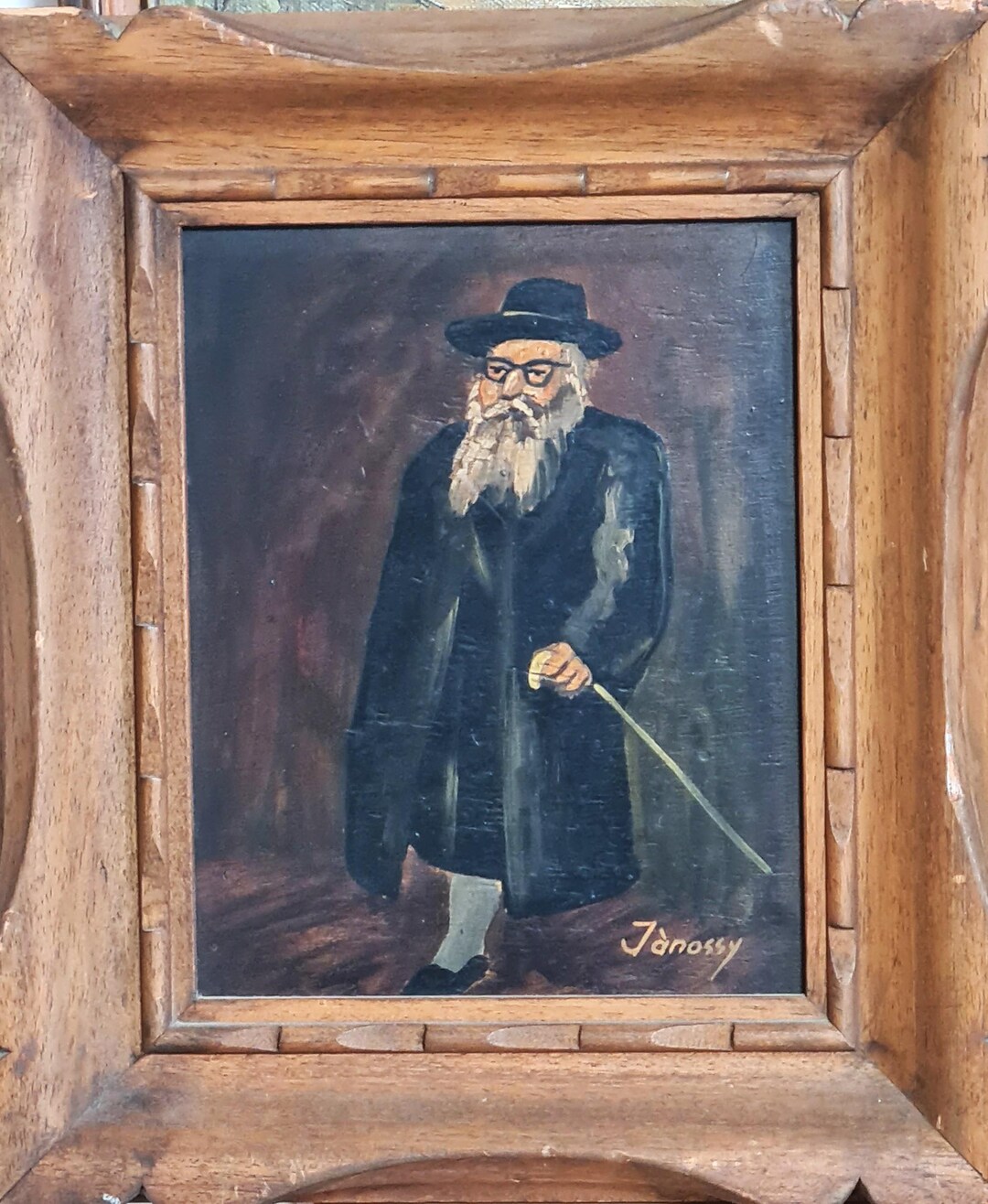 Original Judaica Oil on Wood Painting Contemporary Art Jew Rabbi by ...