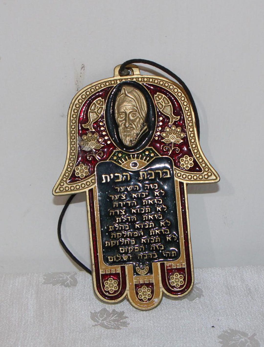 Antique Moroccan BABA SALI Judaica Hamsa Hanging Wall Amulet 24k Gold ...