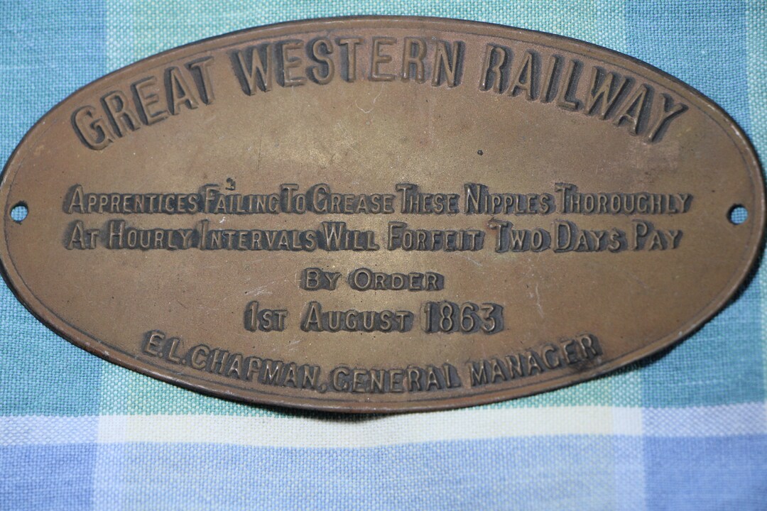 Antique Metal 19th Train Plaque Western Railway Sign 1863 (sk253) - Etsy