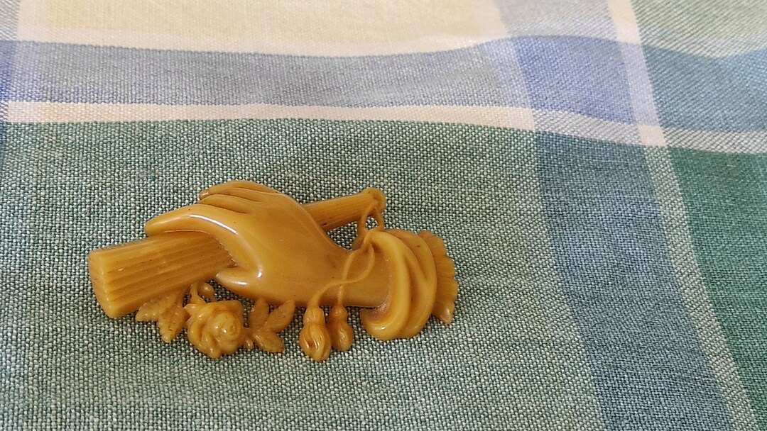 Antique Celluloid Brooch Art Deco / Nouveau Europe China (shk218) - Etsy