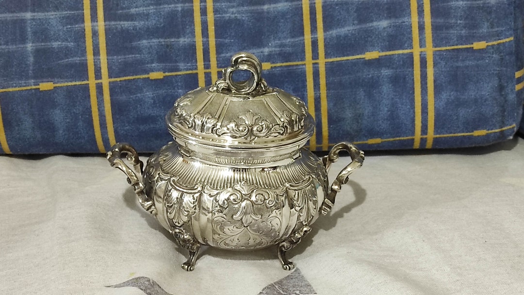 Judaica Silver Antique Etrog Sukkot / Sugar Box Italy Italian Decorated ...