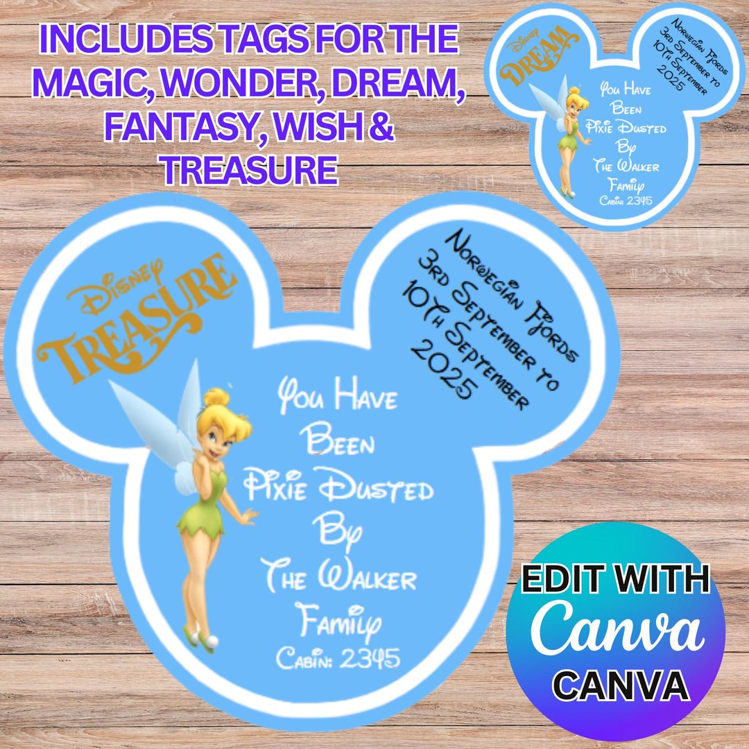 Editable Pixie Dust Gift Tag Label. Edit, Download, Print & Cut at Home ...