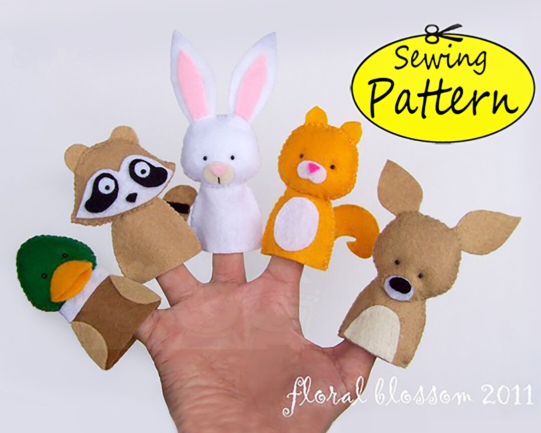 Digital Pattern: Woodland Creatures 02 Felt Finger Puppets - Etsy