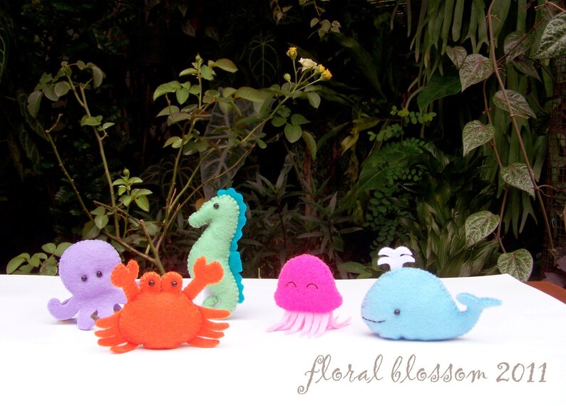 Digital Pattern: Sea Creatures Felt Finger Puppets - Etsy
