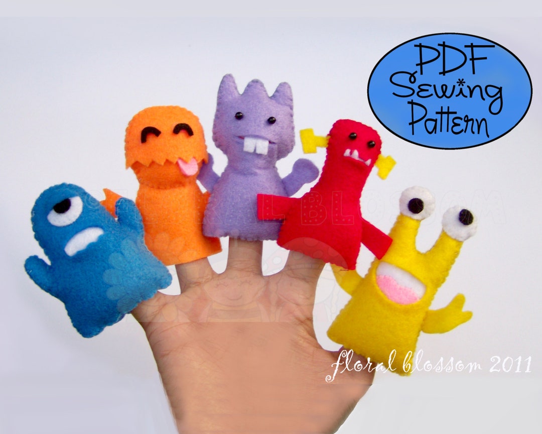 Digital Pattern: Little Monsters Felt Finger Puppets - Etsy