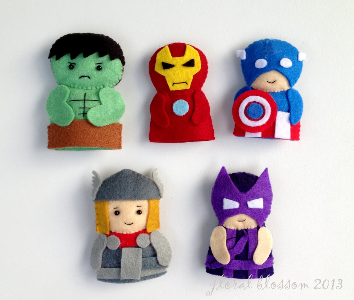 Digital Pattern: Superheroes Felt Finger Puppets | Etsy