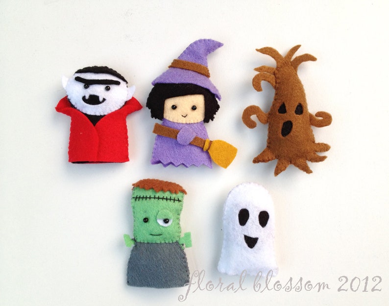 Digital Pattern: Halloween Friends 02 Felt Finger Puppets - Etsy