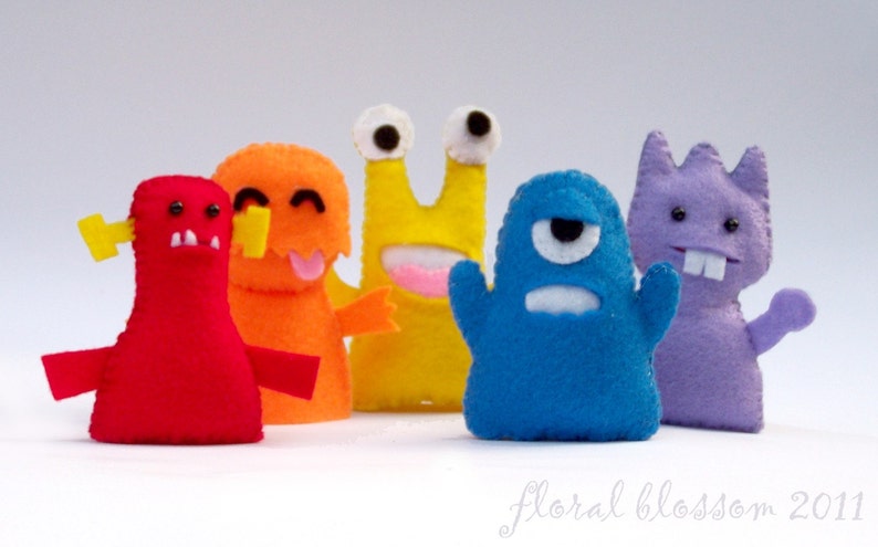 Digital Pattern: Little Monsters Felt Finger Puppets - Etsy
