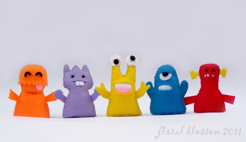 Digital Pattern: Little Monsters Felt Finger Puppets - Etsy