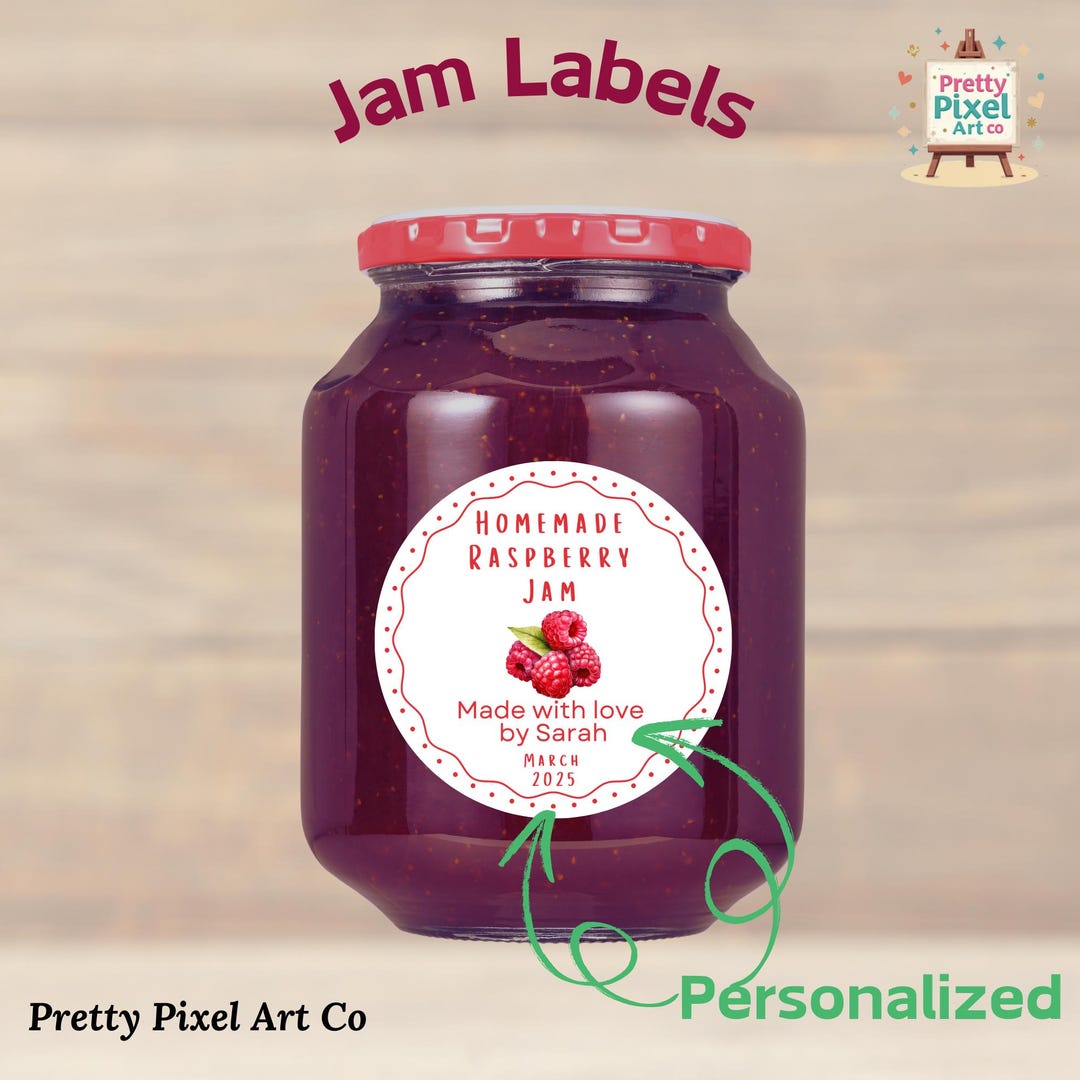 Personalized Raspberry Jam Labels: Custom Canning Jar Stickers - Etsy