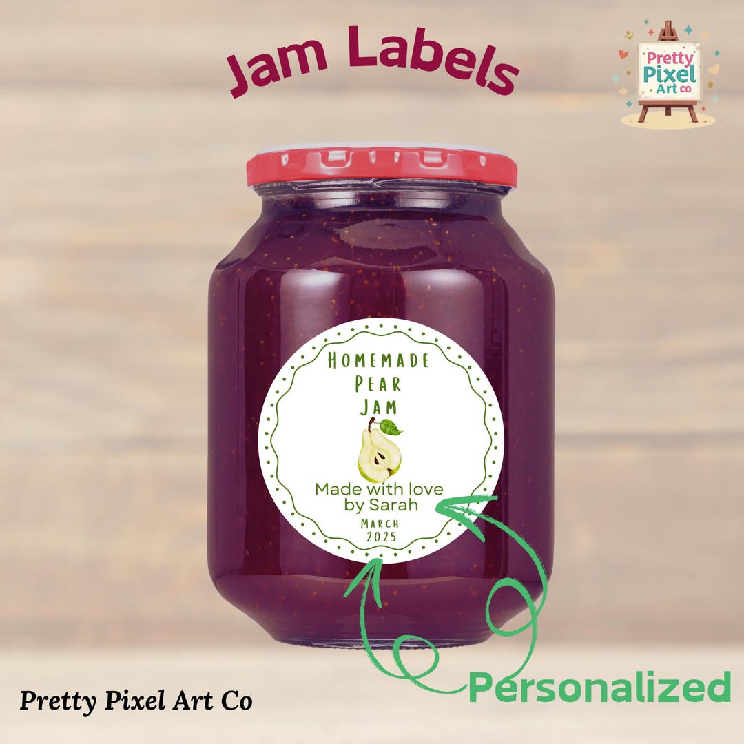 Personalized Pear Jam Labels: Custom Canning Jar Stickers - Etsy