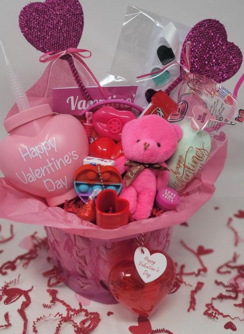 Prefilled Valentines Baskets/ Kids Valentines Baskets/ Personalized ...
