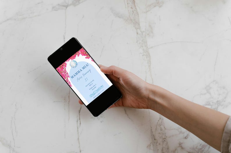 Mamma Mia 21st Birthday Invitation | Digital Disco Party Invite ...