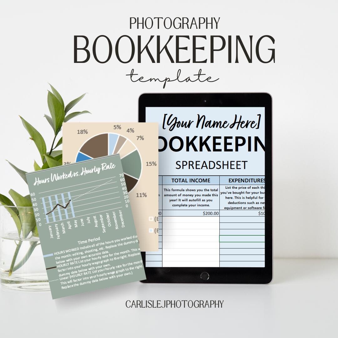 Freelance Bookkeeping Editable Template Photography and Small Business ...