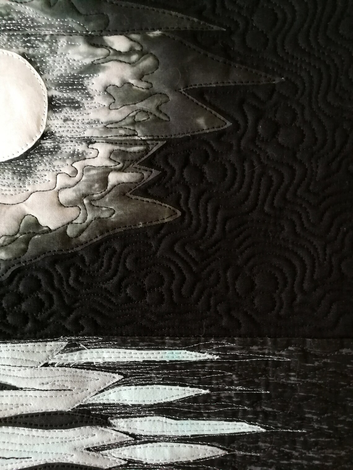 Art Quilt, Textile Art, Wall Art, Wall Hanging Moonlight - Etsy