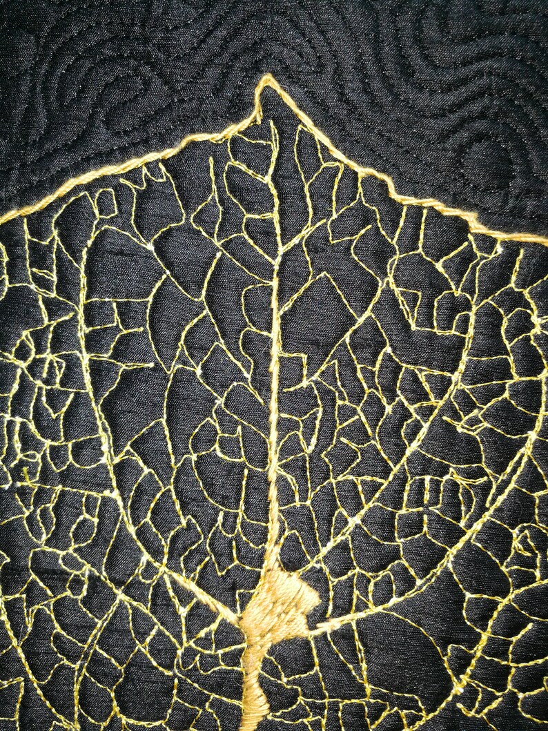 Art Quilt, Wall Hanging, Textile Art- Aspen Leaf - Etsy