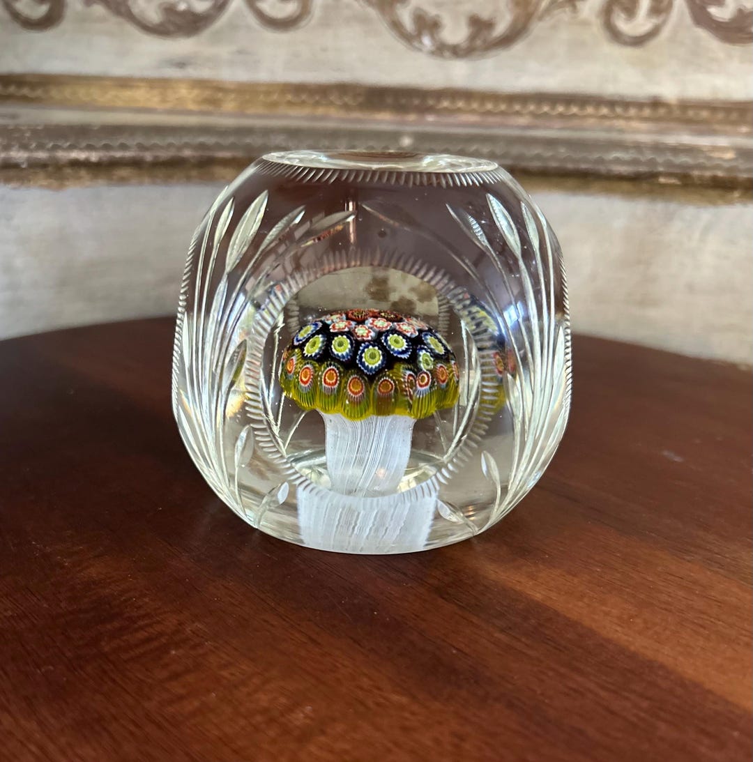 Vintage Scottish 1970s Strathearn Multicolored Mushroom Paperweights ...