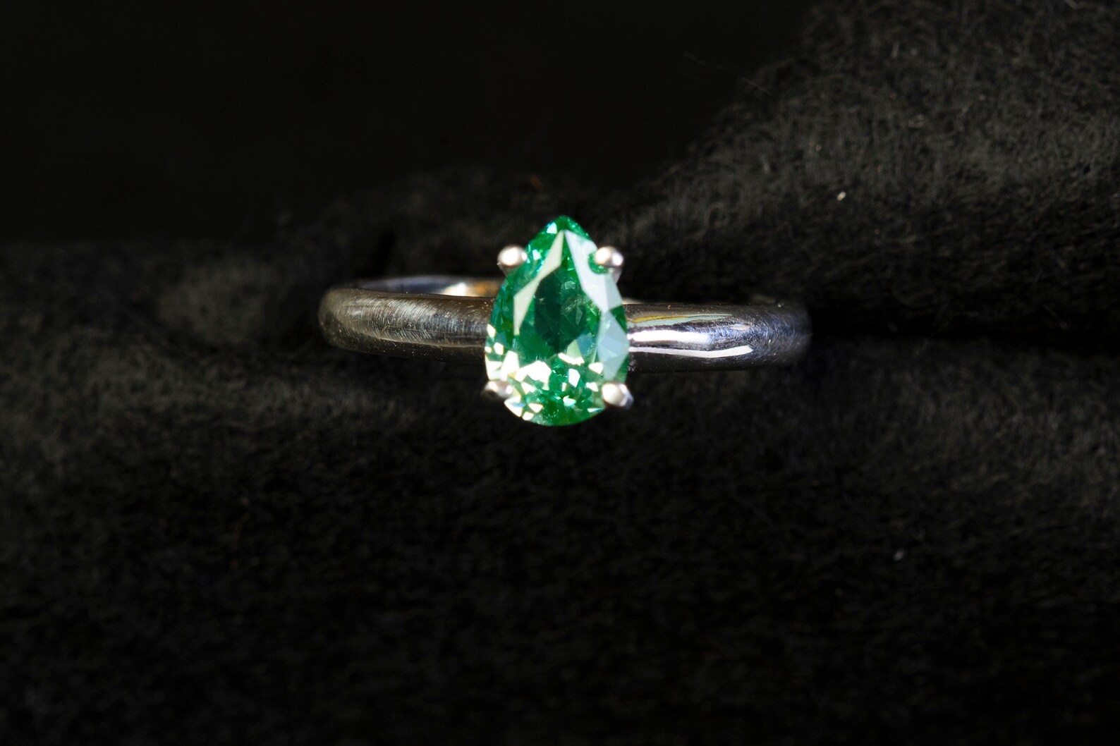Seafoam Green Pear Lab Spinel Ring, Dainty Sterling Silver - Etsy