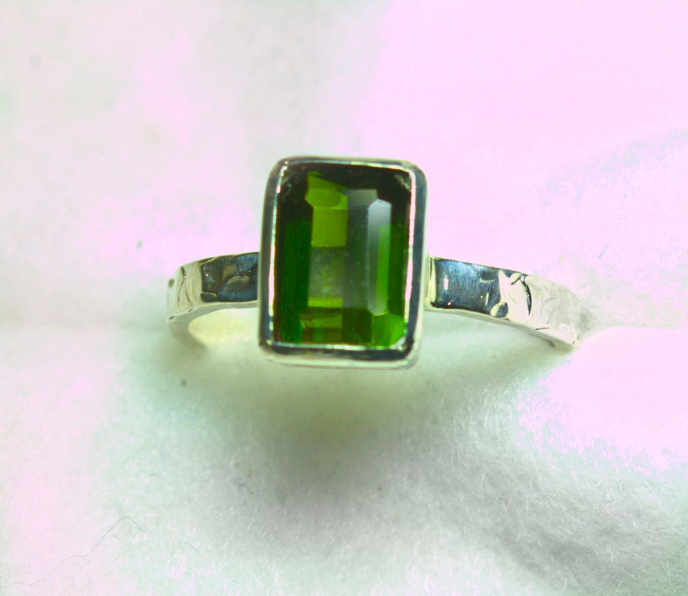 Chrome Green Tourmaline Ring Color Change Stone | Etsy