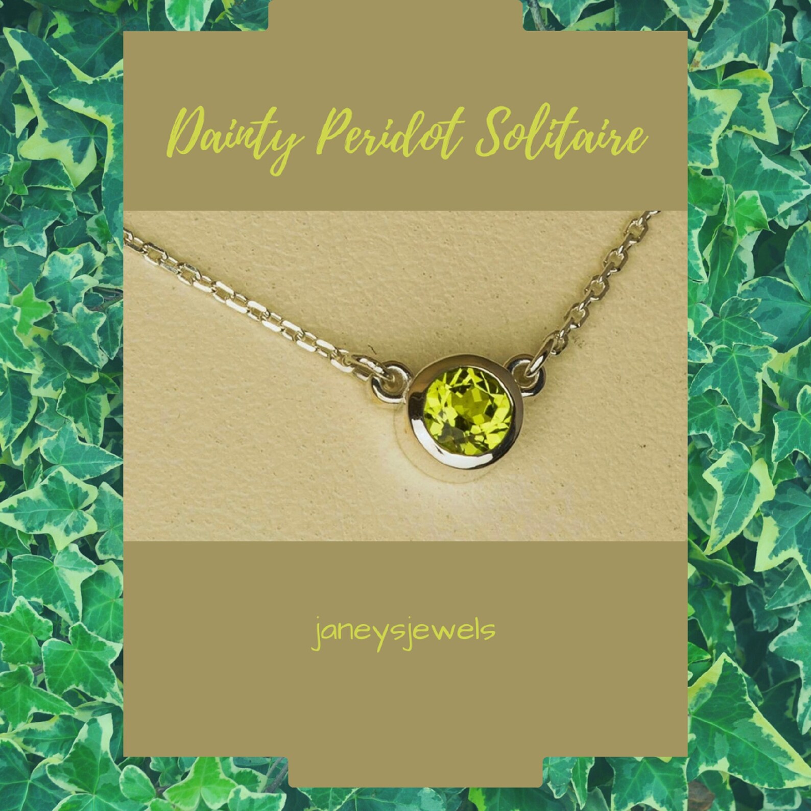 Peridot Birthstone Necklace Dainty Necklace Everyday - Etsy