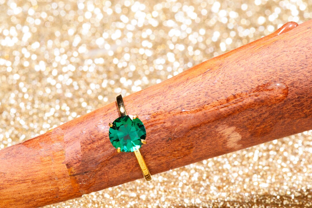 Emerald Birthstone Ring, Emerald Engagement Ring, Promise Ring, 14k ...