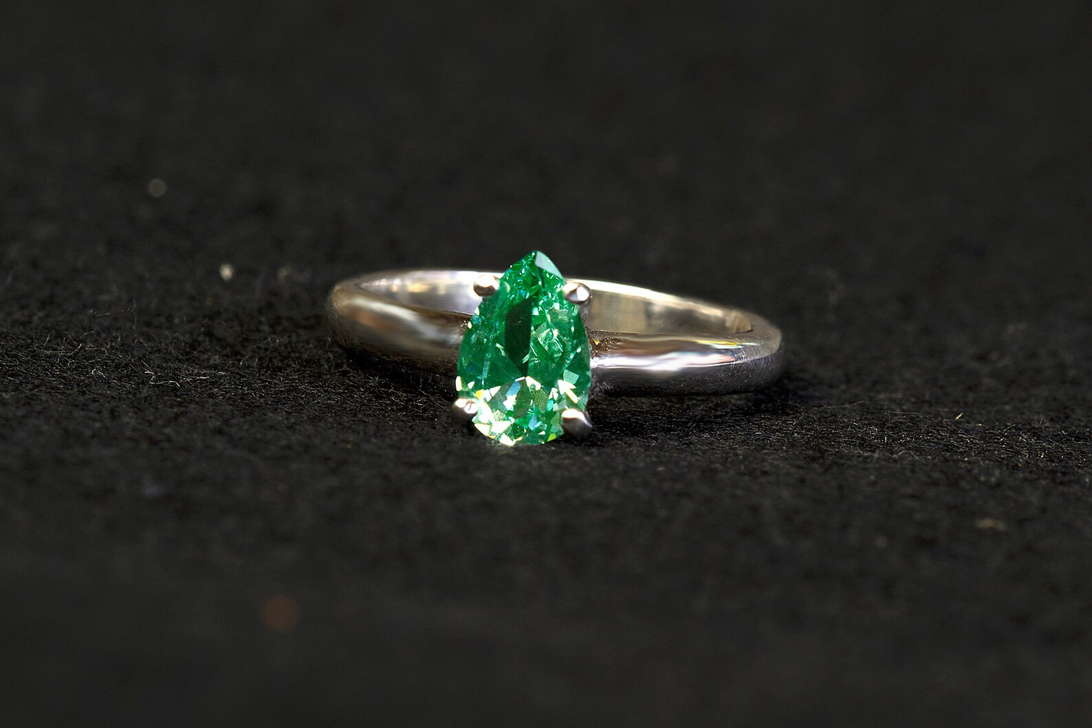 Seafoam Green Pear Lab Spinel Ring, Dainty Sterling Silver - Etsy