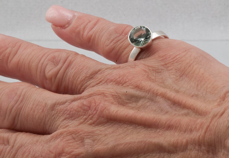 Green Amethyst Unique Engagement Ring Promise Ring Gemstone | Etsy