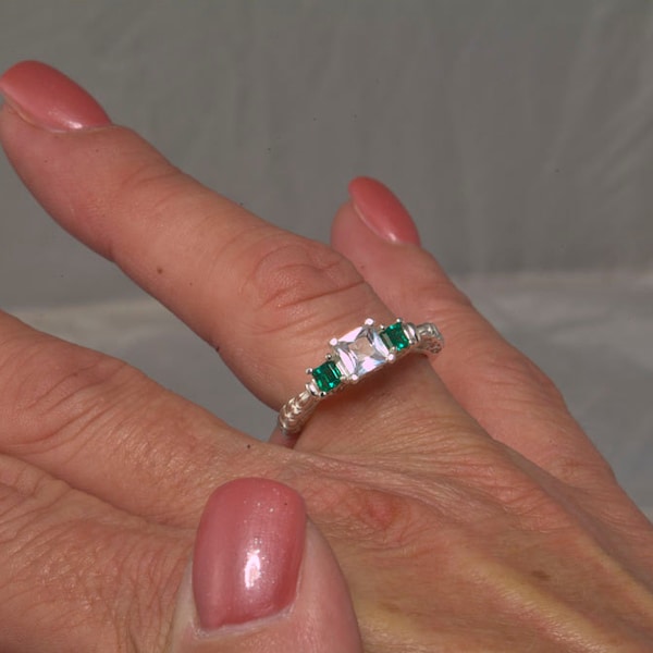 Past Present Future Ring White Sapphire - Etsy