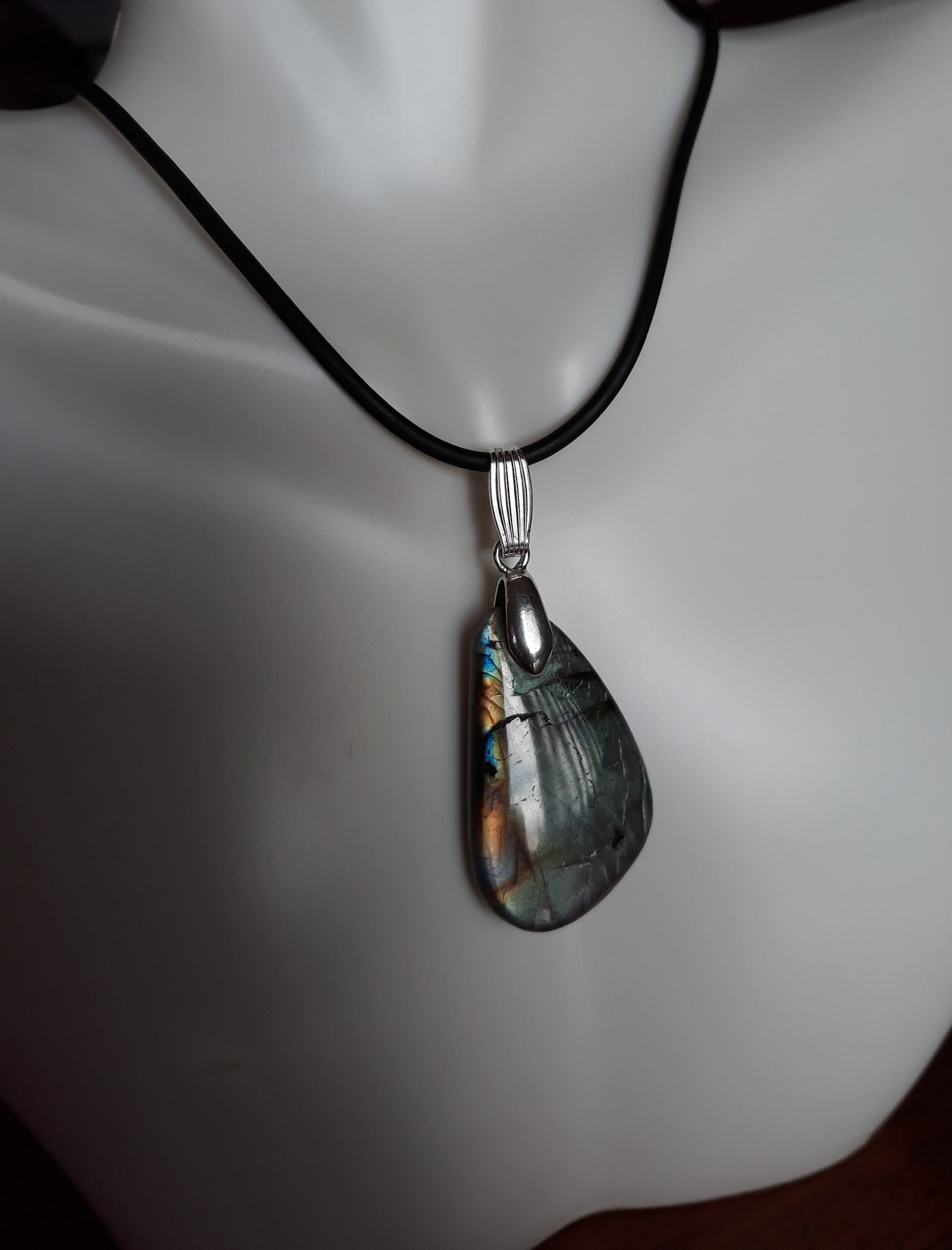 Spectrolite Labradorite Necklace, Custom Gemstone Necklace, Best Friend ...