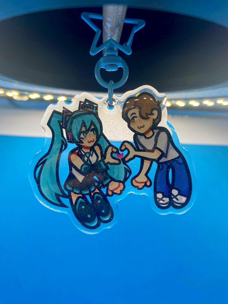 Jerma985 Hatsune Miku Sparkle Acrylic Keychain - Etsy