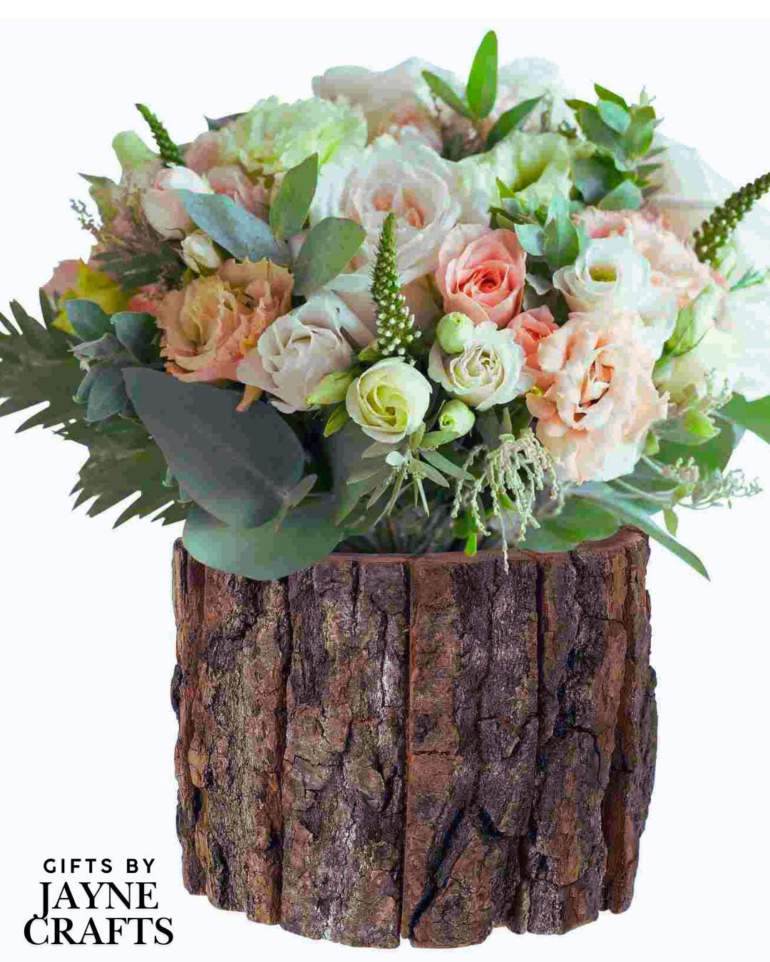 Natural Wood Bark Flower Pot: Rustic Tree Stump Vase (10cm) - Etsy