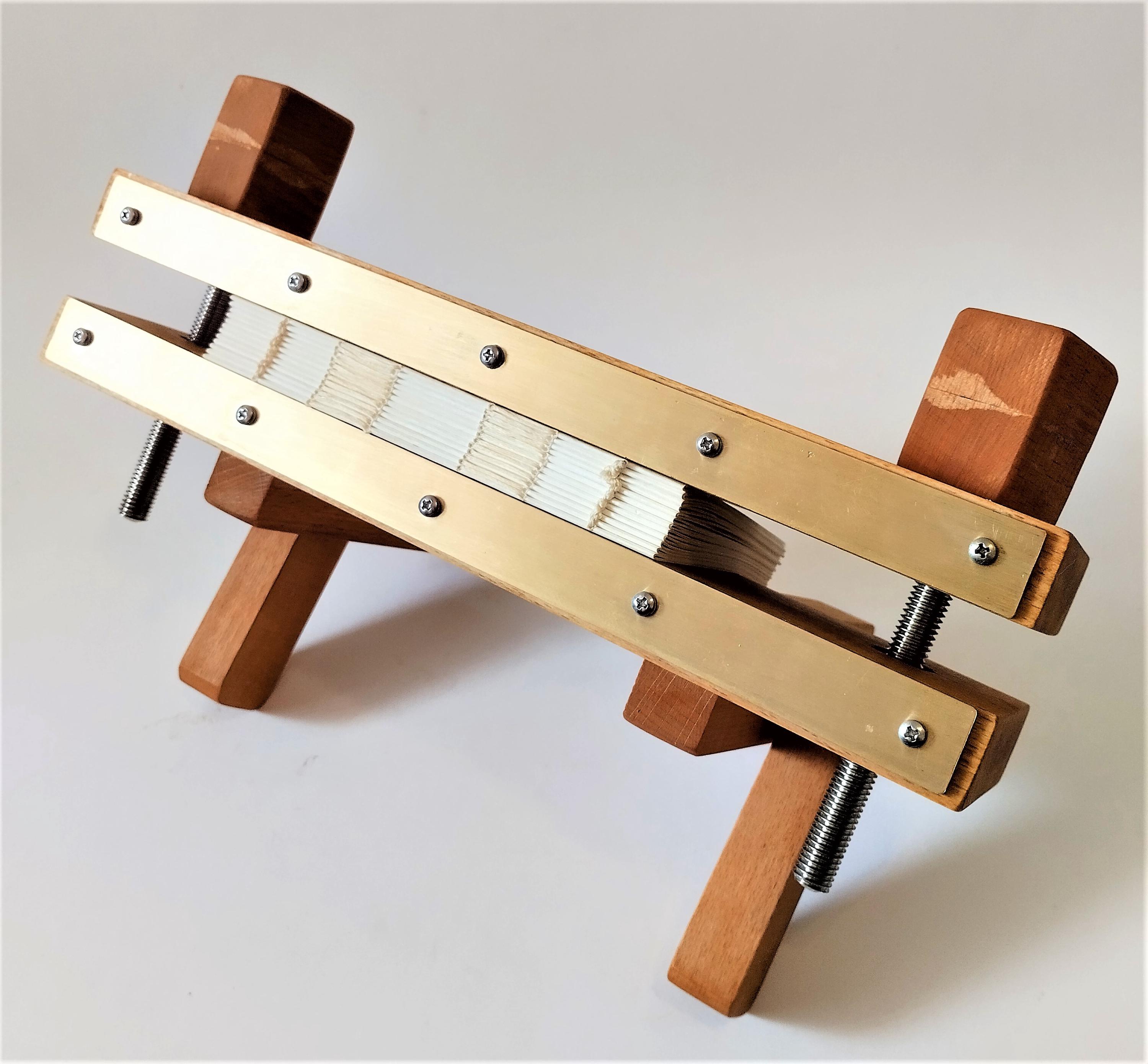 Bookbinding Press With Brass Edges: Adjustable Beech Wood Gluing Press ...