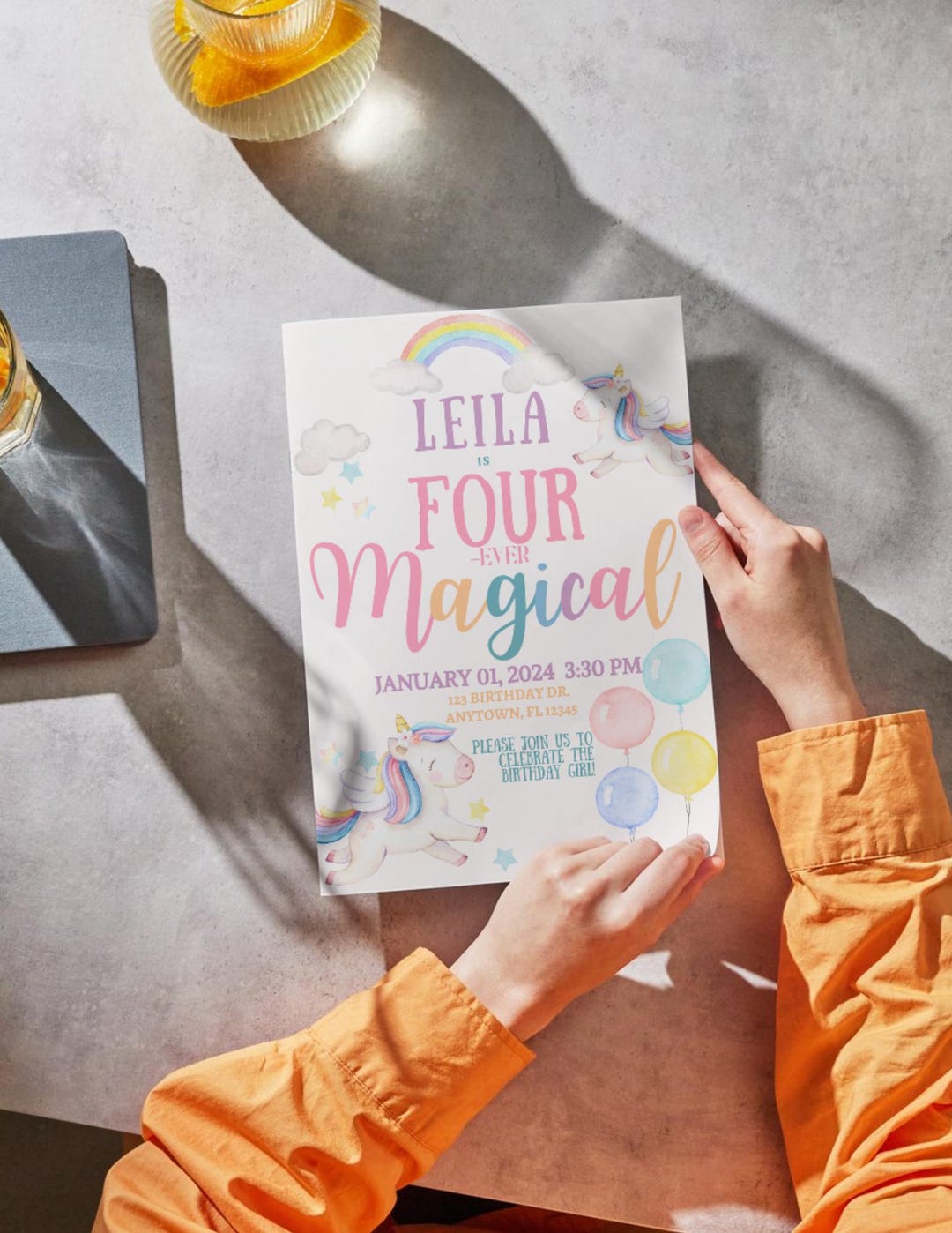 Four-ever Magical Birthday Invite! - Etsy