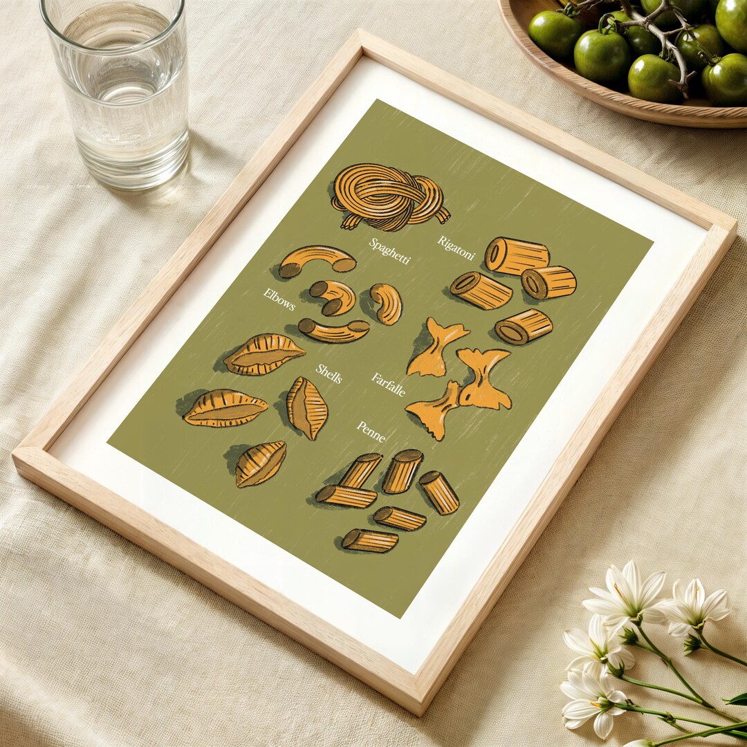Pasta Print, Kitchen Wall Art, Food Art, , Eclectic Kitchen, Food Print ...