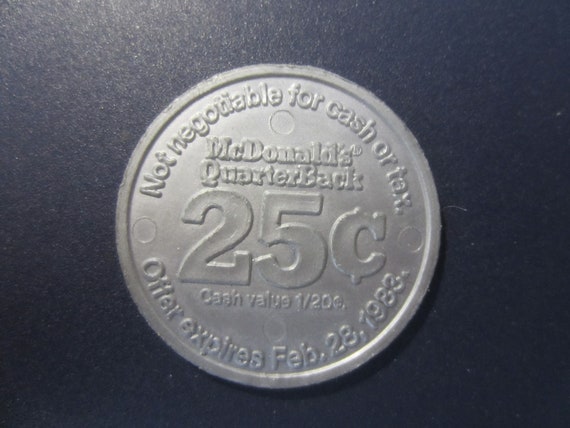 Mcdonald's Quarterback Token Gray Plastic Expired Feb. | Etsy