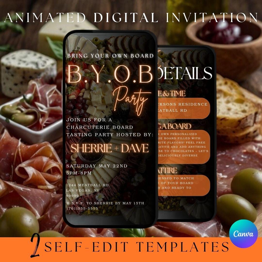 CHARCUTURIE Board Invite,byob Invite, Bring Your Own Board Invite ...